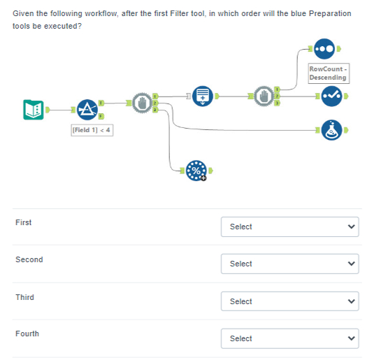 Solved Given the following workflow, after the first Filter | Chegg.com