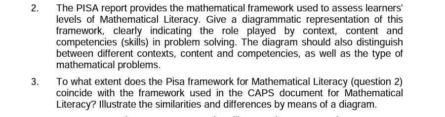 2. The PISA report provides the mathematical | Chegg.com