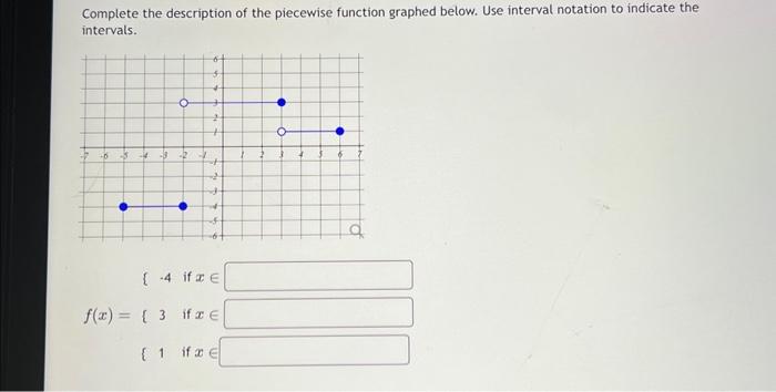 Solved Complete the description of the piecewise function | Chegg.com