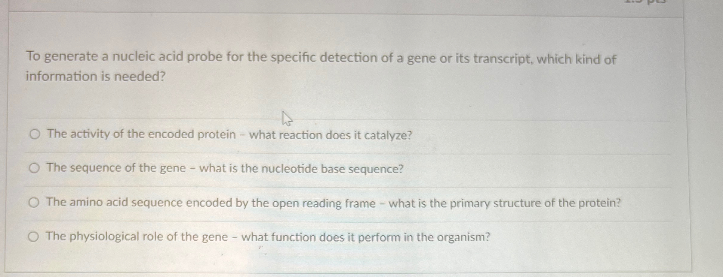 Solved To generate a nucleic acid probe for the specific | Chegg.com