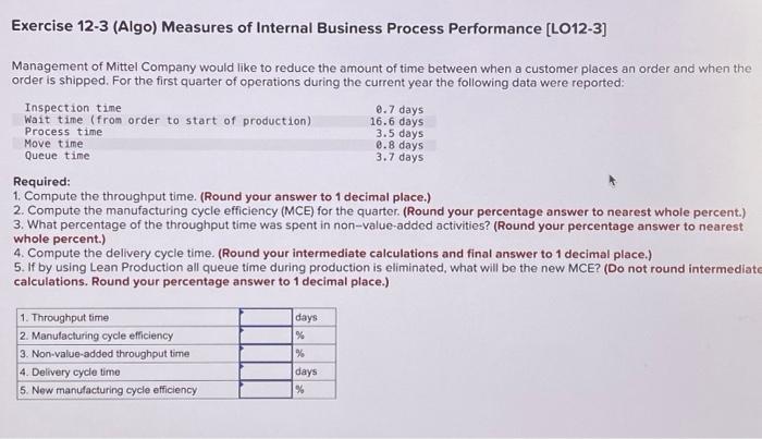 Solved Exercise 12-3 (Algo) Measures of Internal Business | Chegg.com