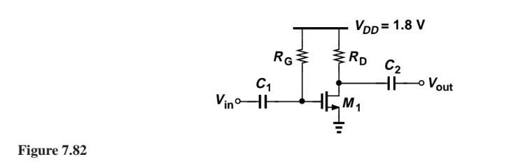 57. Design the CS stage shown in Fig. 7.82 for a | Chegg.com