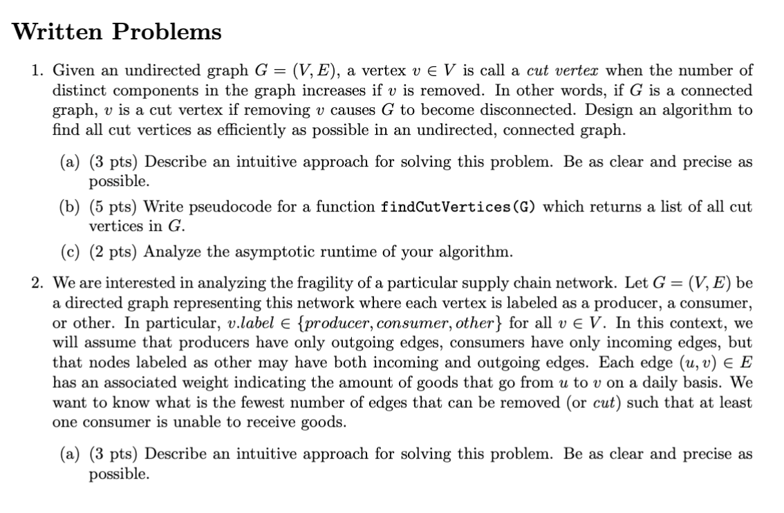 Solved Answer written questions fully and Provide solutions | Chegg.com