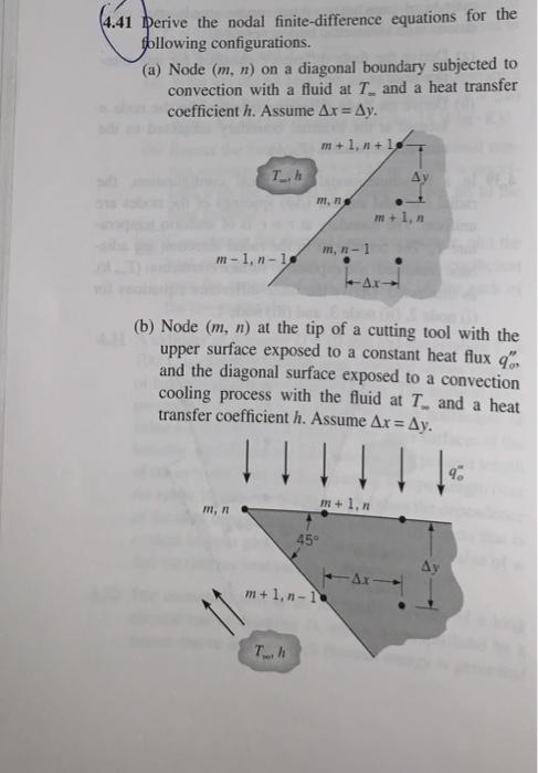 Solved 4 41 Derive The Nodal Finite Difference Equations For