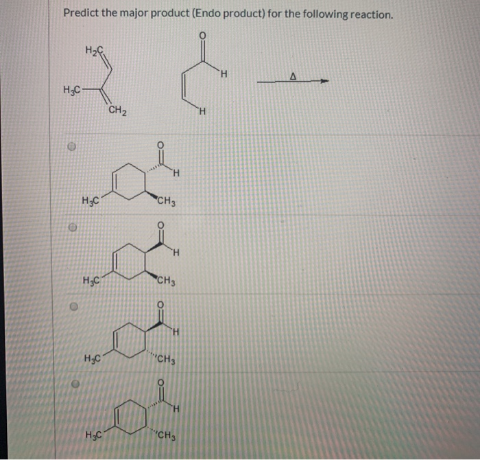 Solved Predict the major product (Endo product) for the | Chegg.com