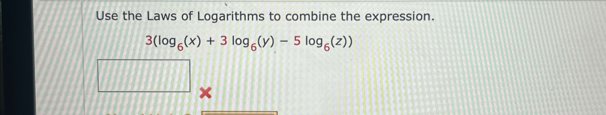Solved Use the Laws of Logarithms to combine the | Chegg.com