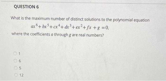 Solved What is the maximum number of distinct solutions to | Chegg.com