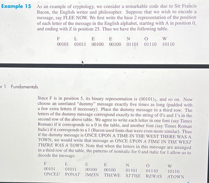 Solved As an example of cryptology, we consider a remarkable | Chegg.com