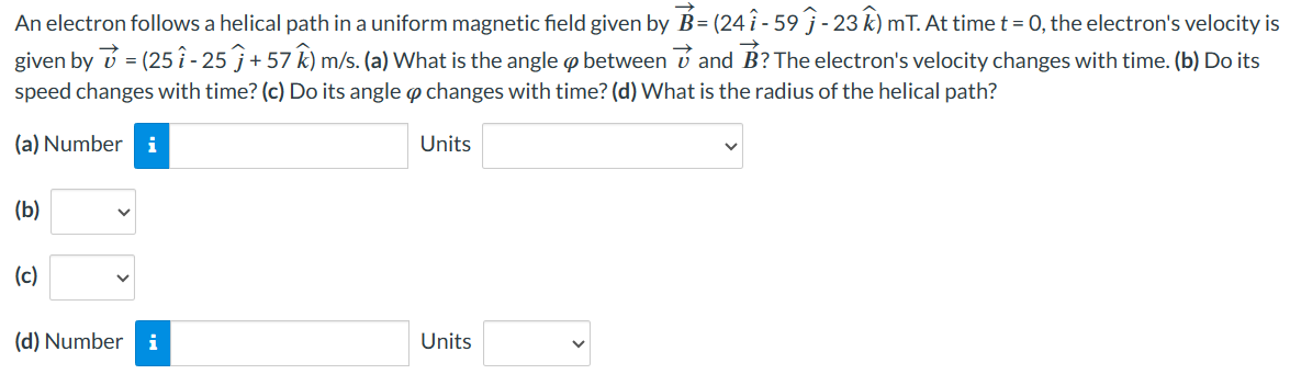 Solved An electron follows a helical path in a uniform | Chegg.com