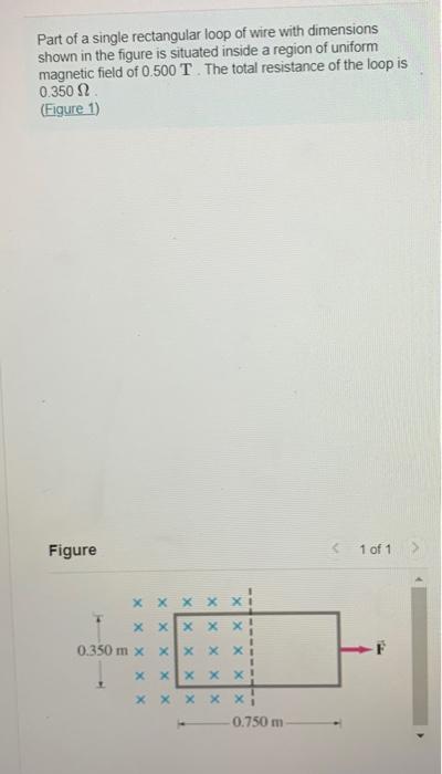 Solved Part of a single rectangular loop of wire with | Chegg.com