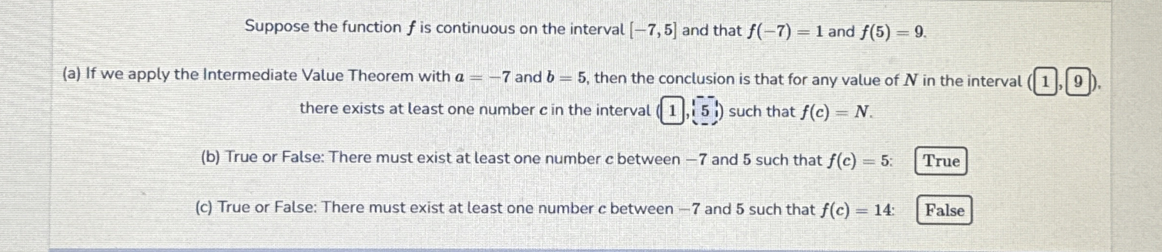Solved Suppose the function f ﻿is continuous on the interval | Chegg.com