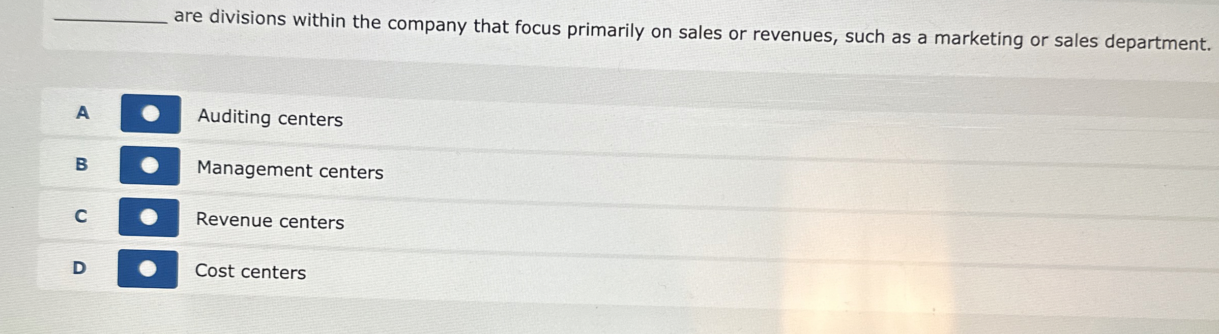 Solved are divisions within the company that focus primarily | Chegg.com