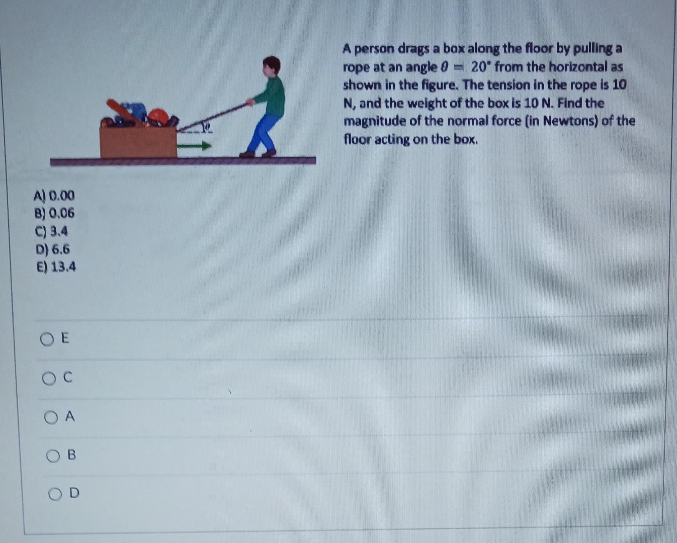 Solved A person drags a box along the floor by pulling a | Chegg.com