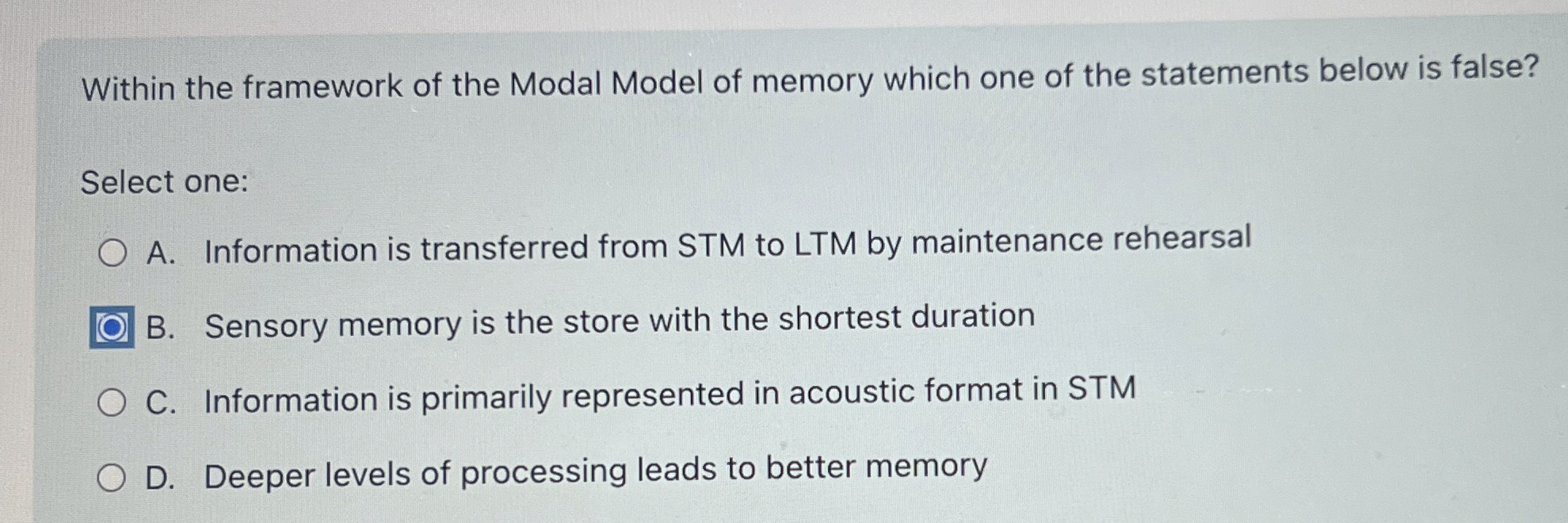 Within the framework of the Modal Model of memory | Chegg.com