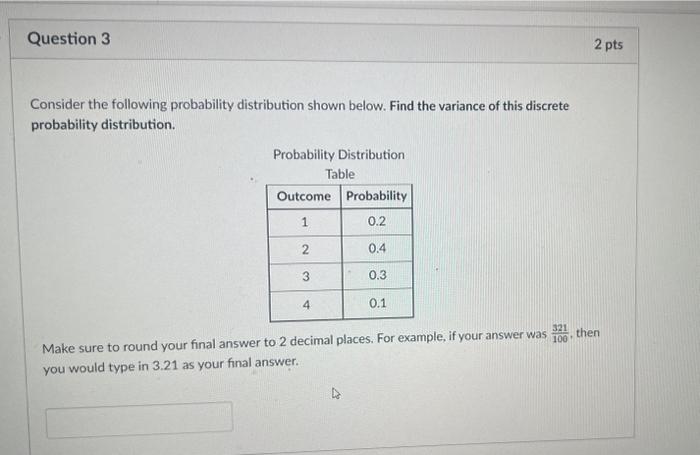Solved Consider the following probability distribution shown | Chegg.com