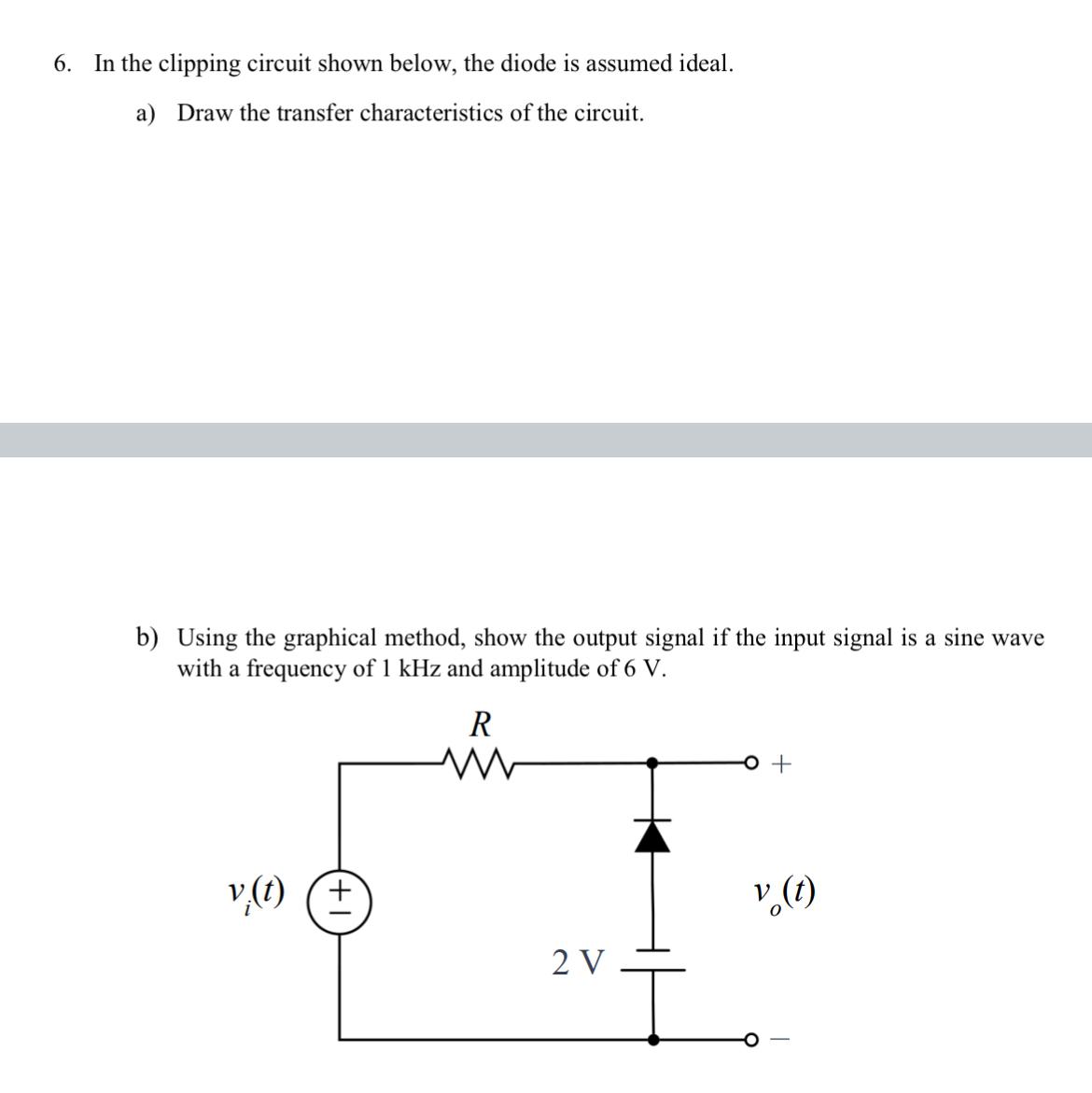 Solved In the clipping circuit shown below, the diode is | Chegg.com