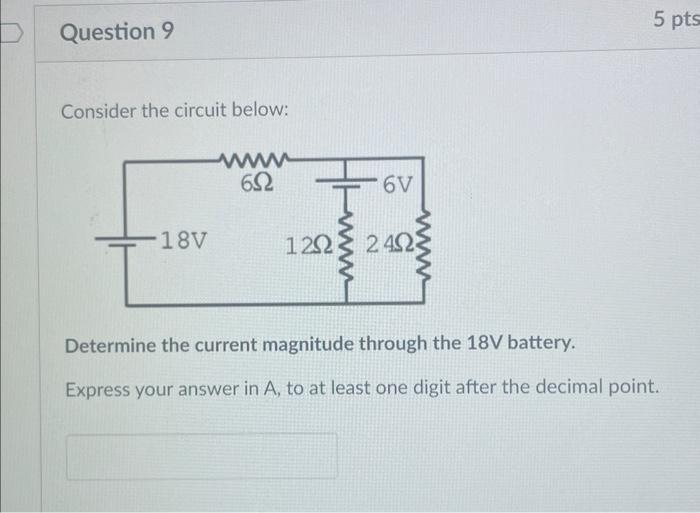 Solved Consider the circuit below: Determine the current | Chegg.com