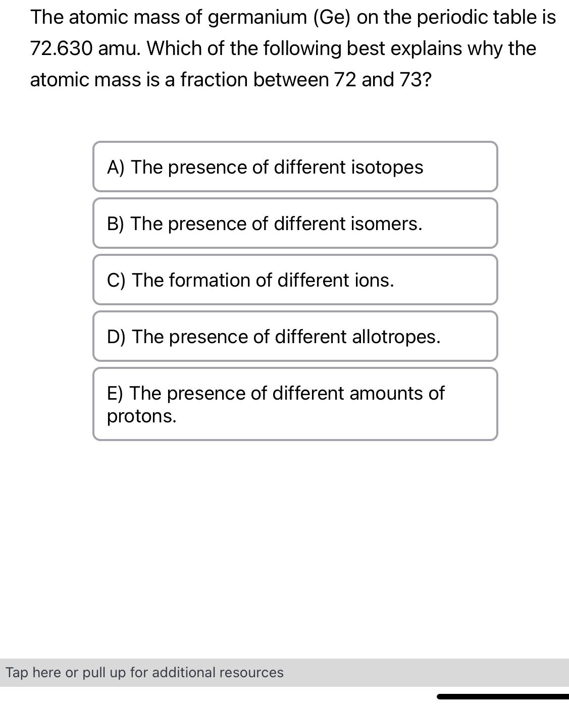 Solved The atomic mass of germanium ( Ge ) on the periodic | Chegg.com