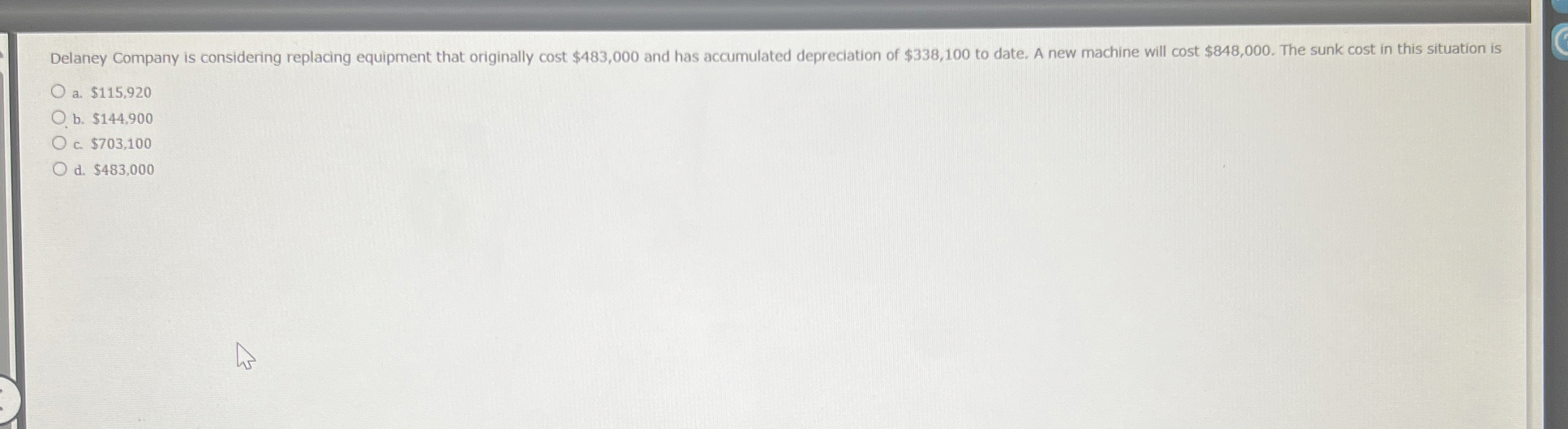 Solved Delaney Company is considering replacing equipment | Chegg.com