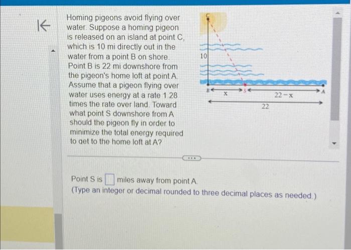 Solved Homing pigeons avoid flying over water. Suppose a | Chegg.com