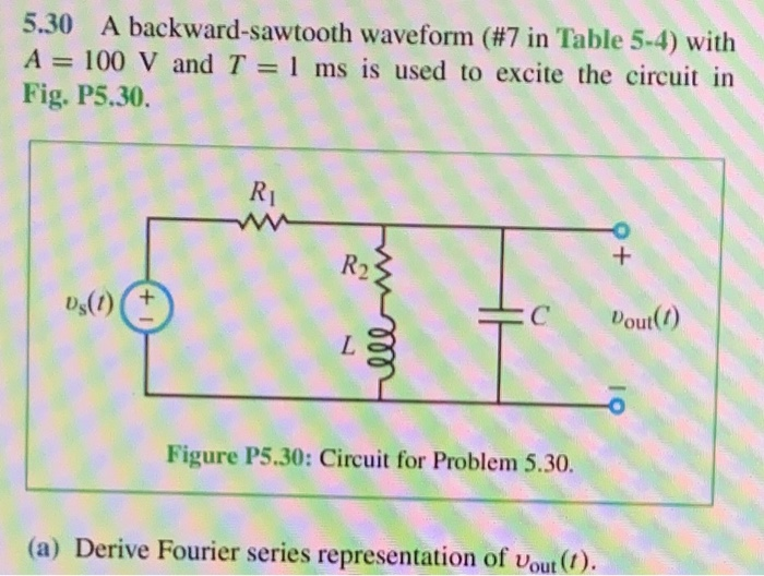 Solved 5.30 A backward-sawtooth waveform (#7 in Table 5-4) | Chegg.com