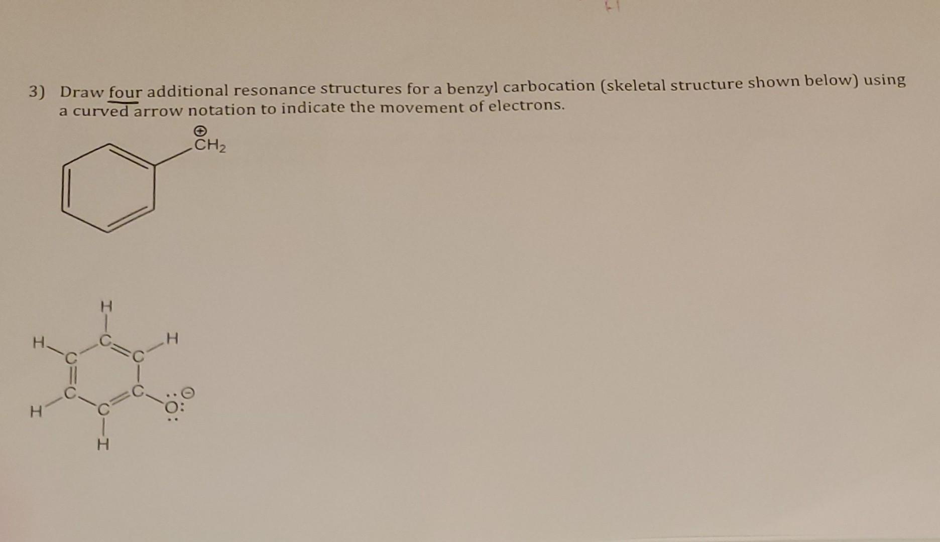 Solved 3) Draw four additional resonance structures for a | Chegg.com