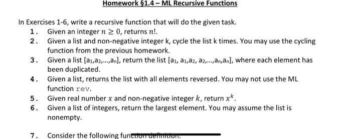Solved Need help writing recursive functions in SML. | Chegg.com