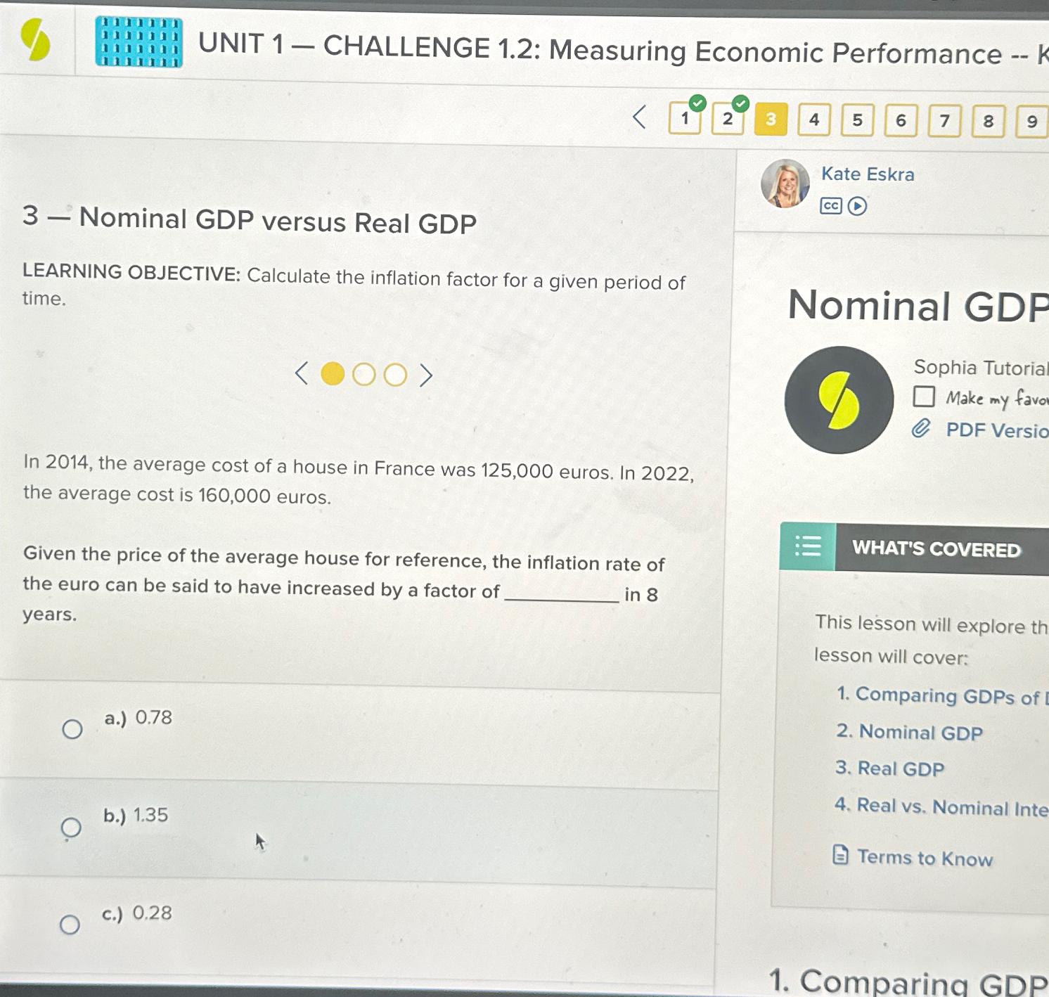 Solved UNIT 1 - ﻿CHALLENGE 1.2: Measuring Economic | Chegg.com