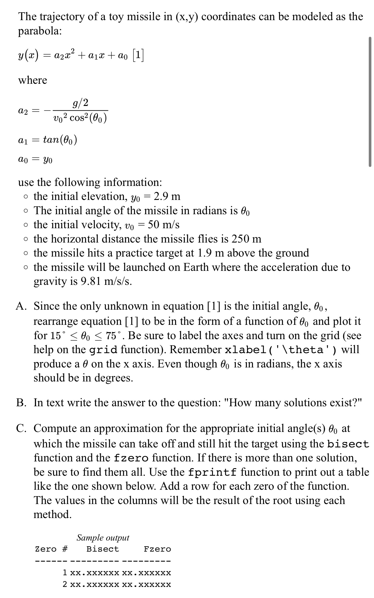 Solved Please help me solve, beginner in matlab | Chegg.com
