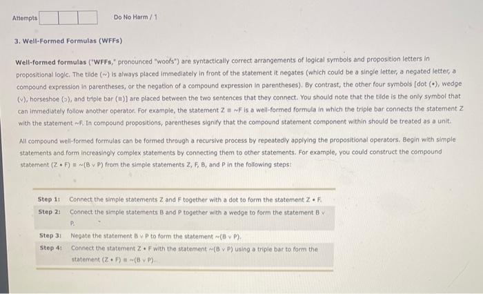 Solved 3. Well-Formed Formulas (WFFs) Well-formed formulas | Chegg.com