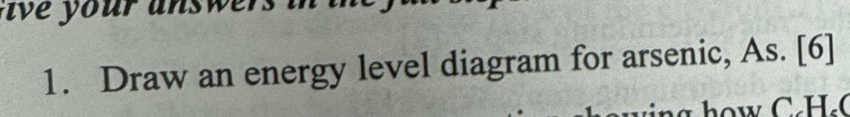 Solved Draw an energy level diagram for arsenic, As. [6] | Chegg.com