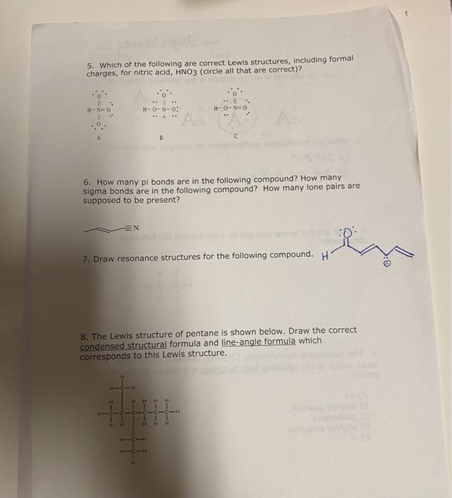 Solved 5. Which of the following are correct Lewis | Chegg.com
