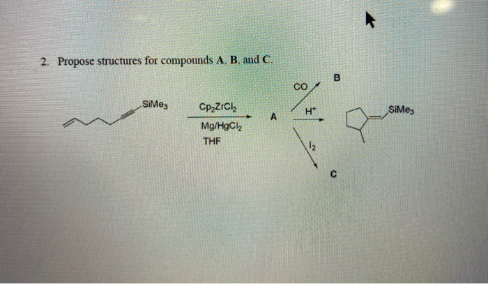 Solved 2. Propose structures for compounds A, B, and C. B CO | Chegg.com