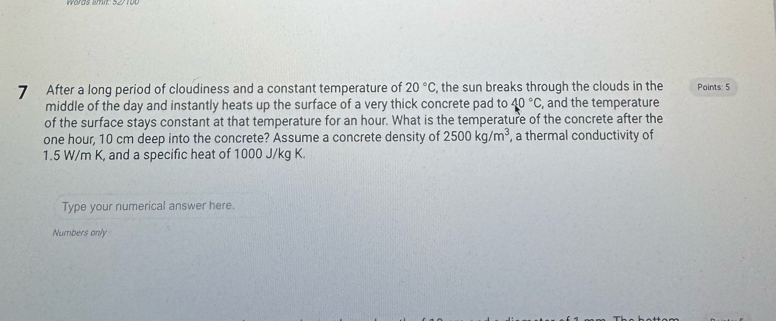 Solved 7 ﻿After a long period of cloudiness and a constant | Chegg.com