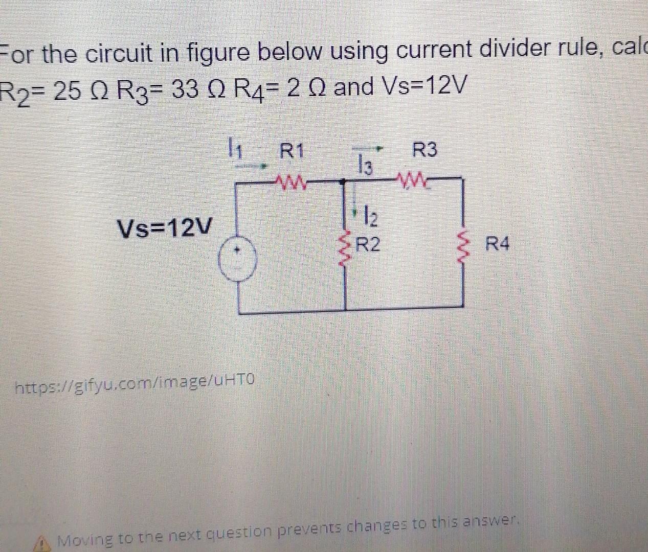 Solved For the circuit in figure below using current divider | Chegg.com