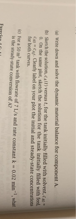 Solved Exercise 4.5: Dynamic CSTR A CSTR is used to convert | Chegg.com