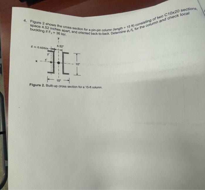 Solved space 2 shows the cross-section for a pin-pin column | Chegg.com