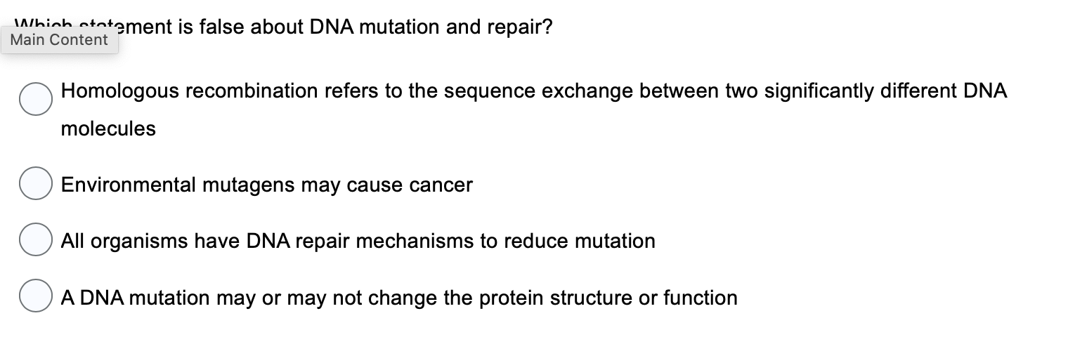 Solved M/hinh atntement is false about DNA mutation and | Chegg.com