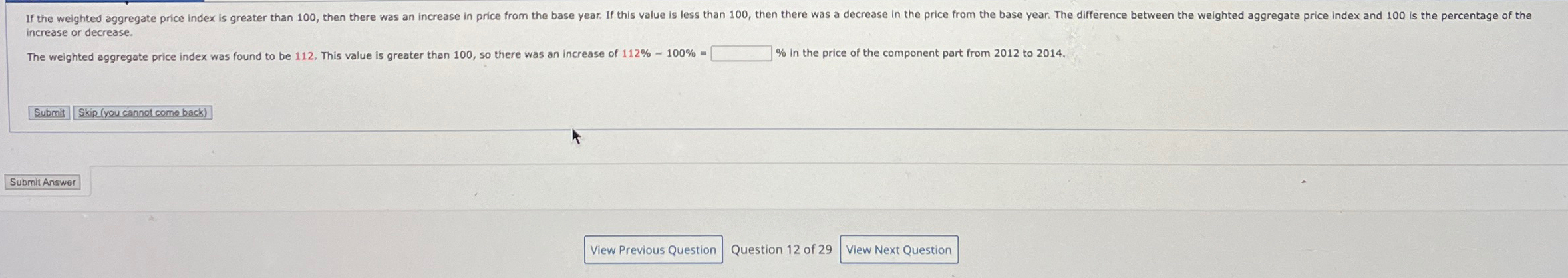 Solved increase or decrease.The weighted aggregate price | Chegg.com