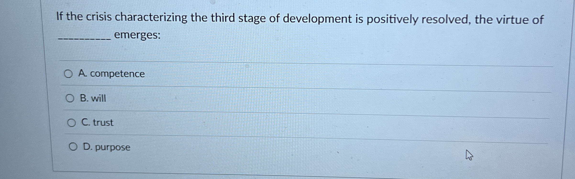 Solved If the crisis characterizing the third stage of | Chegg.com