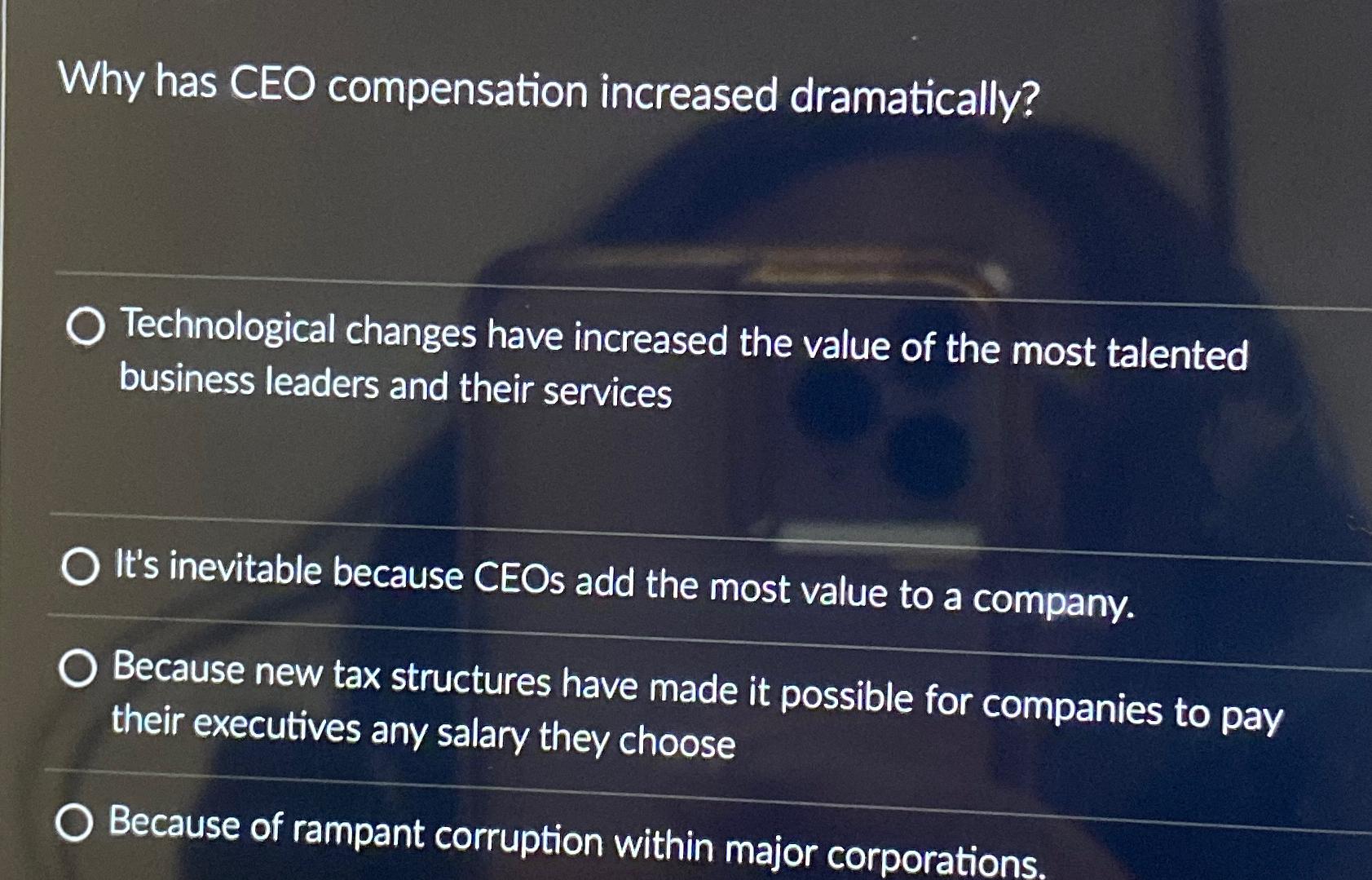 Solved Why has CEO compensation increased | Chegg.com