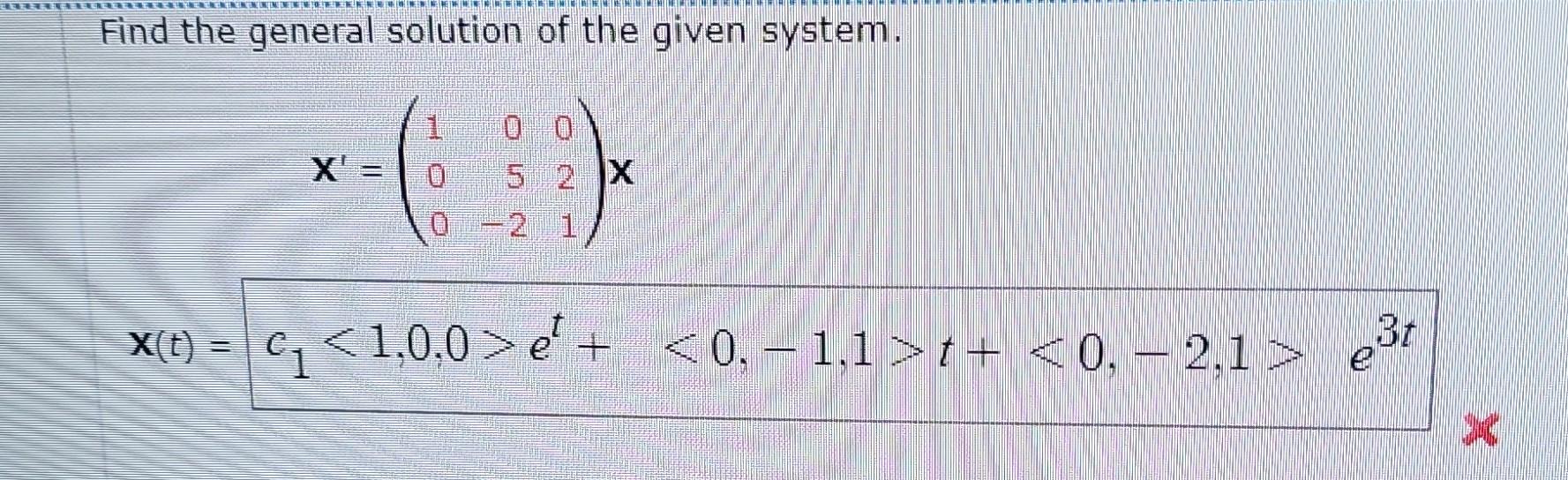 Solved Find the general solution of the given system. | Chegg.com