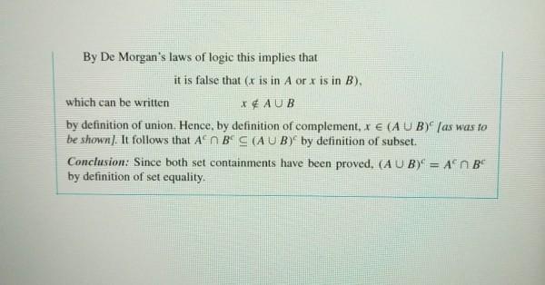 Solved 7. Idempotent Laws: For all sets A, (a) AU A = A and | Chegg.com