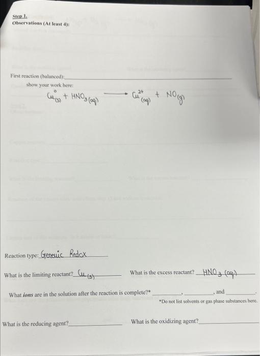 write a balanced chemical reaction for the given | Chegg.com