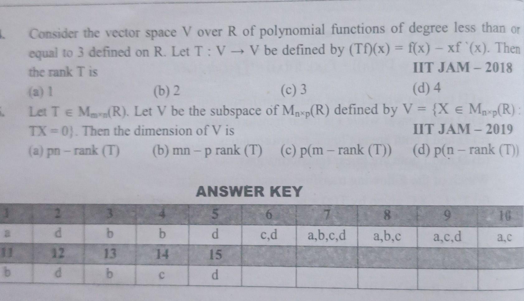 Solved Consider the vector space V over R of polynomial | Chegg.com