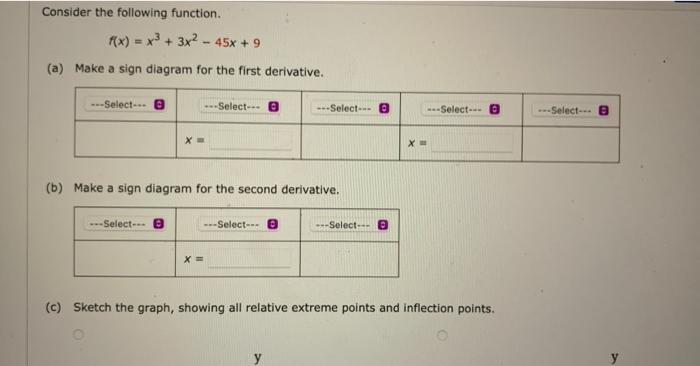 Solved Consider the following function. f(x)=x3+3x2−45x+9 | Chegg.com