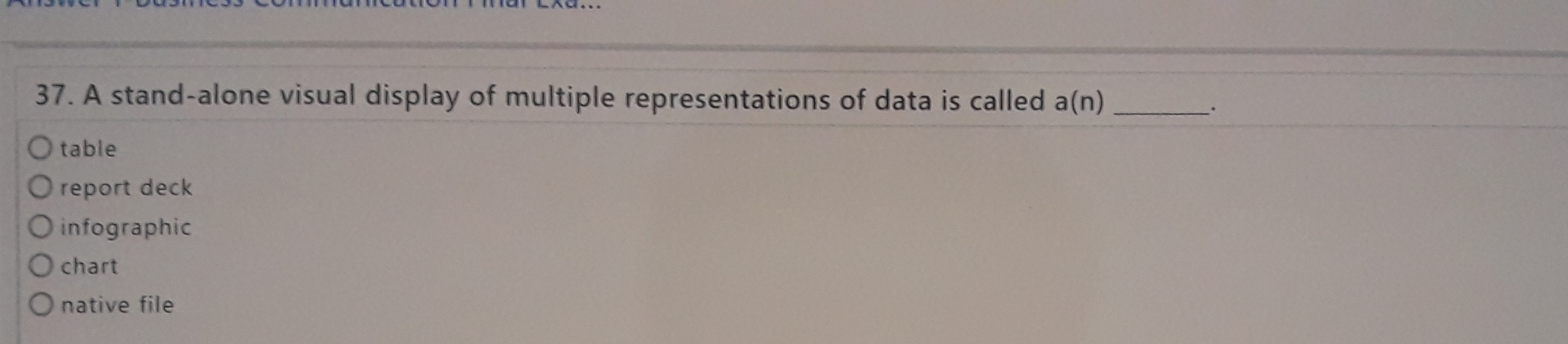 Solved A stand-alone visual display of multiple | Chegg.com