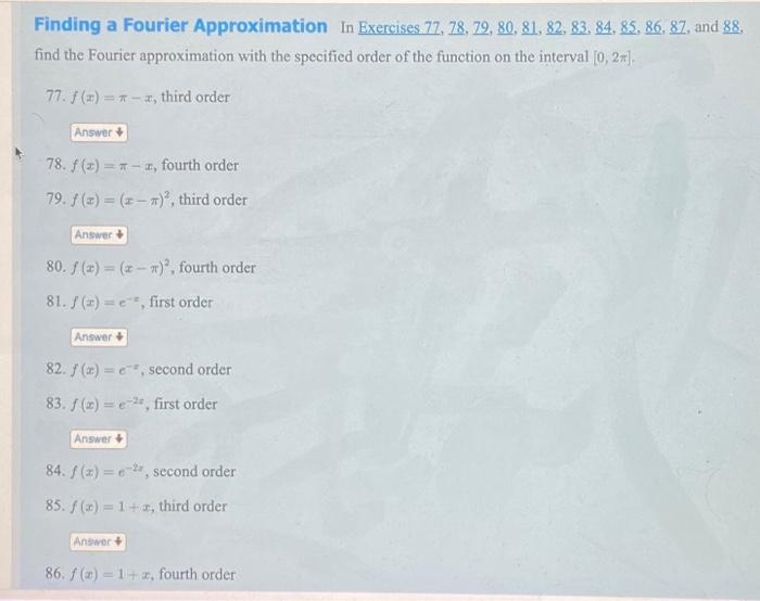 Solved Finding a Fourier Approximation In Exercises | Chegg.com