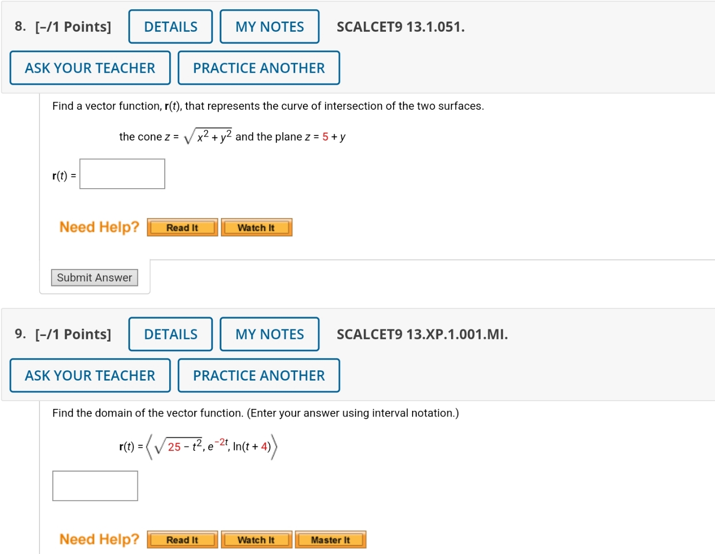 Solved [-/1 ﻿Points]SCALCET9 13.1.051.Find a vector | Chegg.com