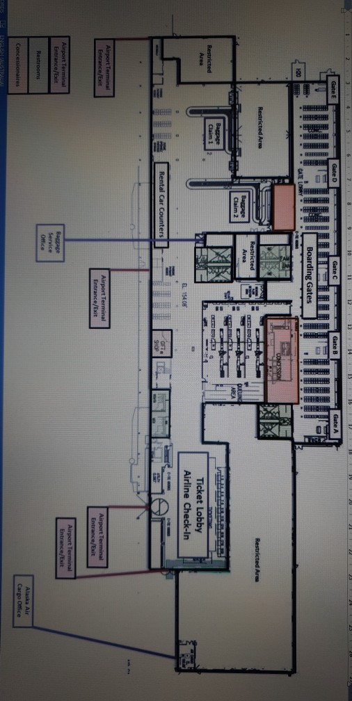 Solved Using the following airport plan, identify the | Chegg.com